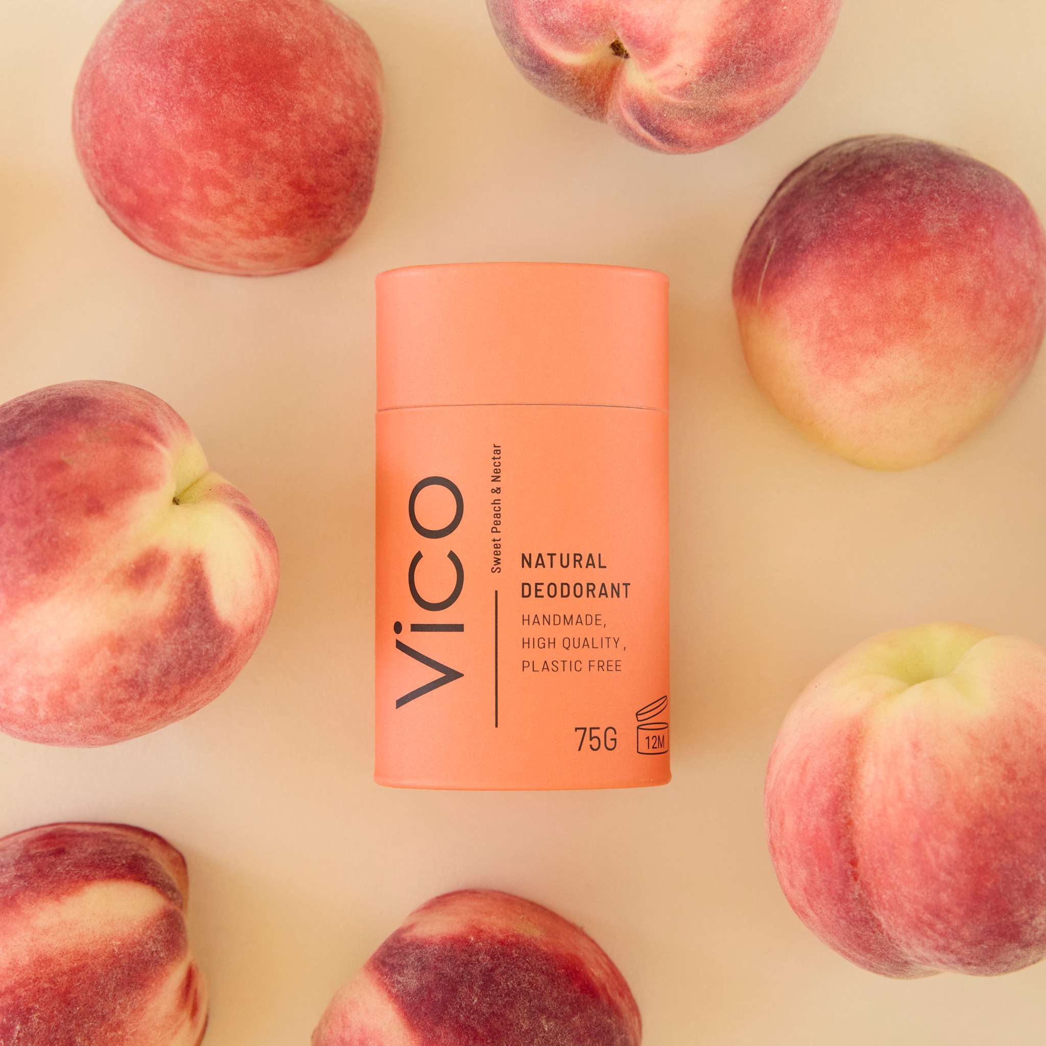 Vico Natural Deodorant Stick 55g - 24hr Odour Protection - Sweet Peach ...