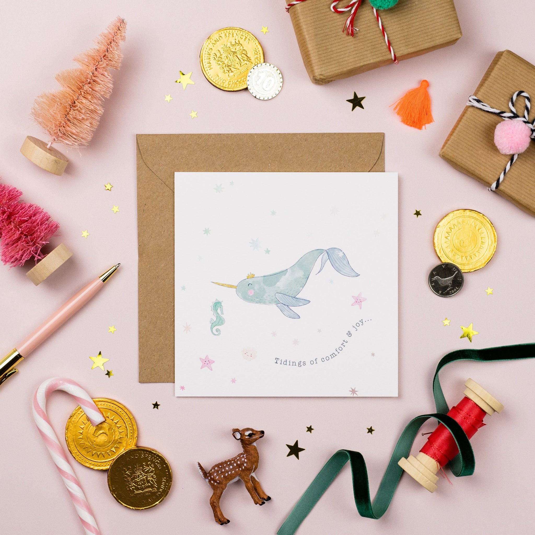 Tidings of Comfort and Joy - 5 Pack Christmas Cards - Pickled Pom Pom ...