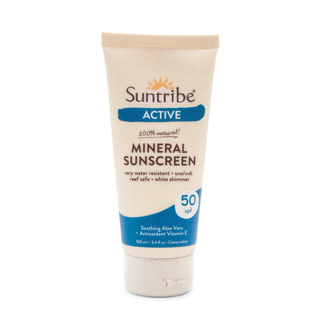 Suntribe Active Natural Mineral Body & Face Sunscreen SPF 50 (100ml ...
