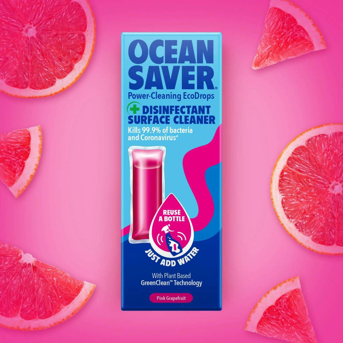 Disinfectant Surface Cleaner Refill Drop - Pink Grapefruit - OceanSave ...