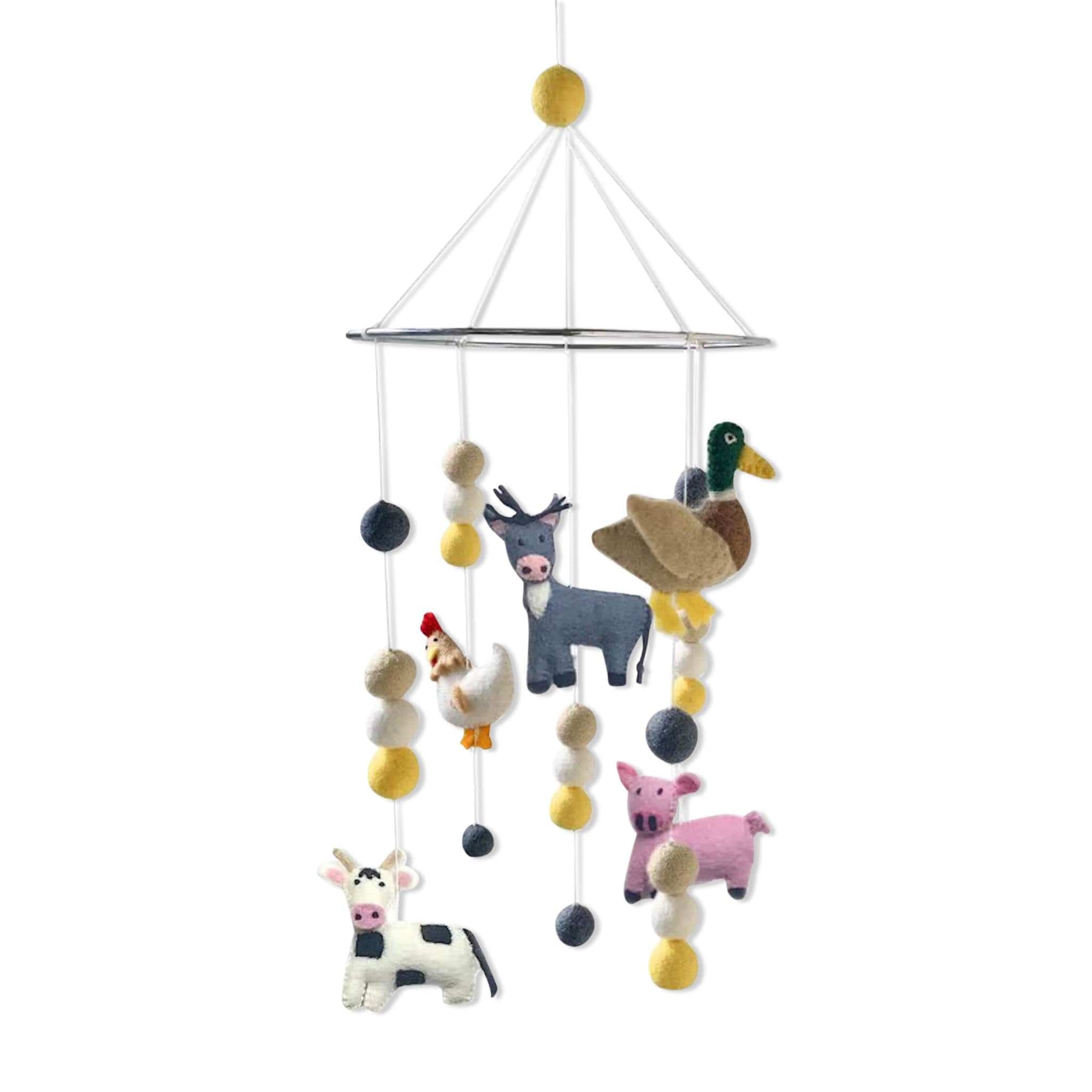 Handmade Felted Baby Mobile - Farmyard Friends – Faerly