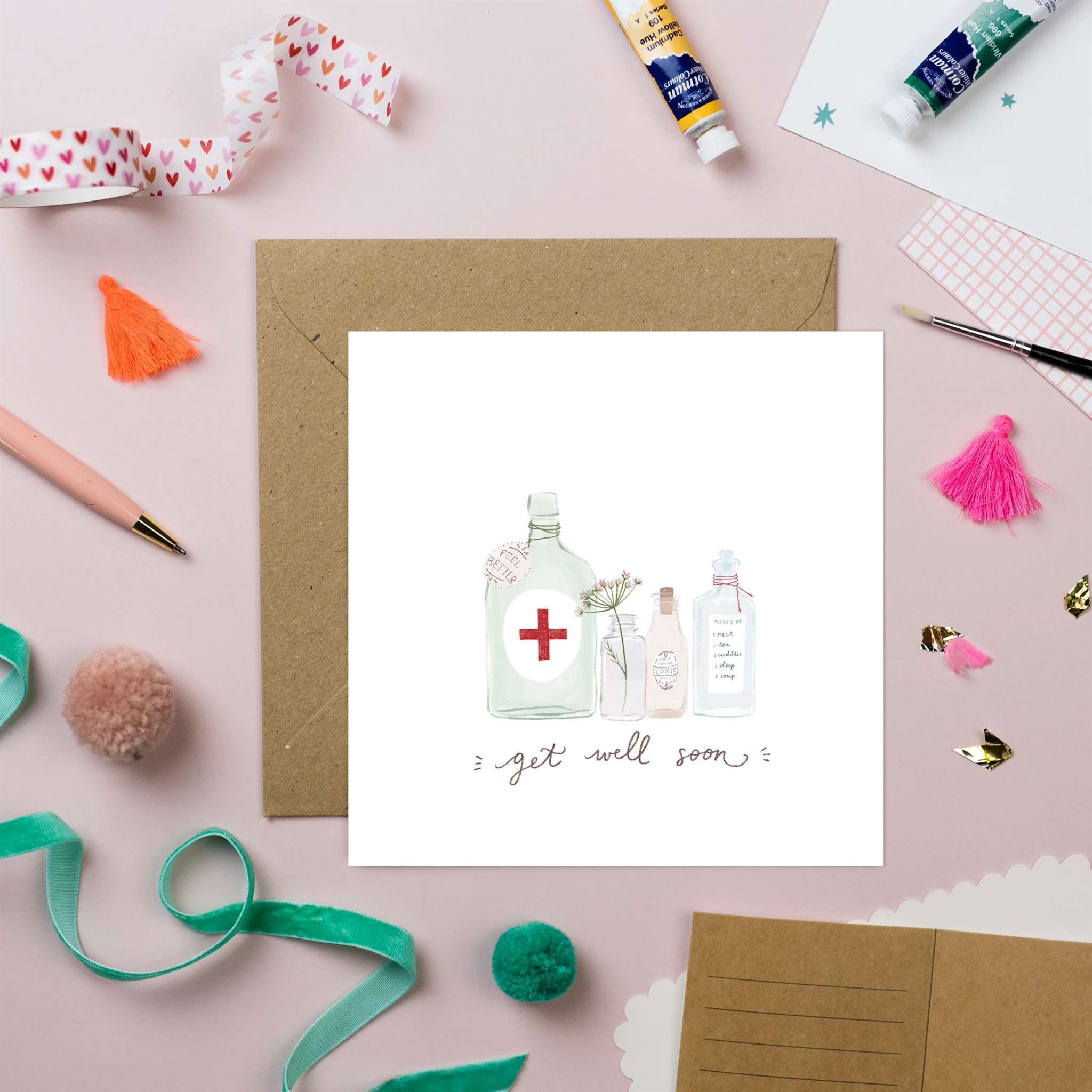 Get Well Soon - Pickled Pom Pom Cards – Faerly