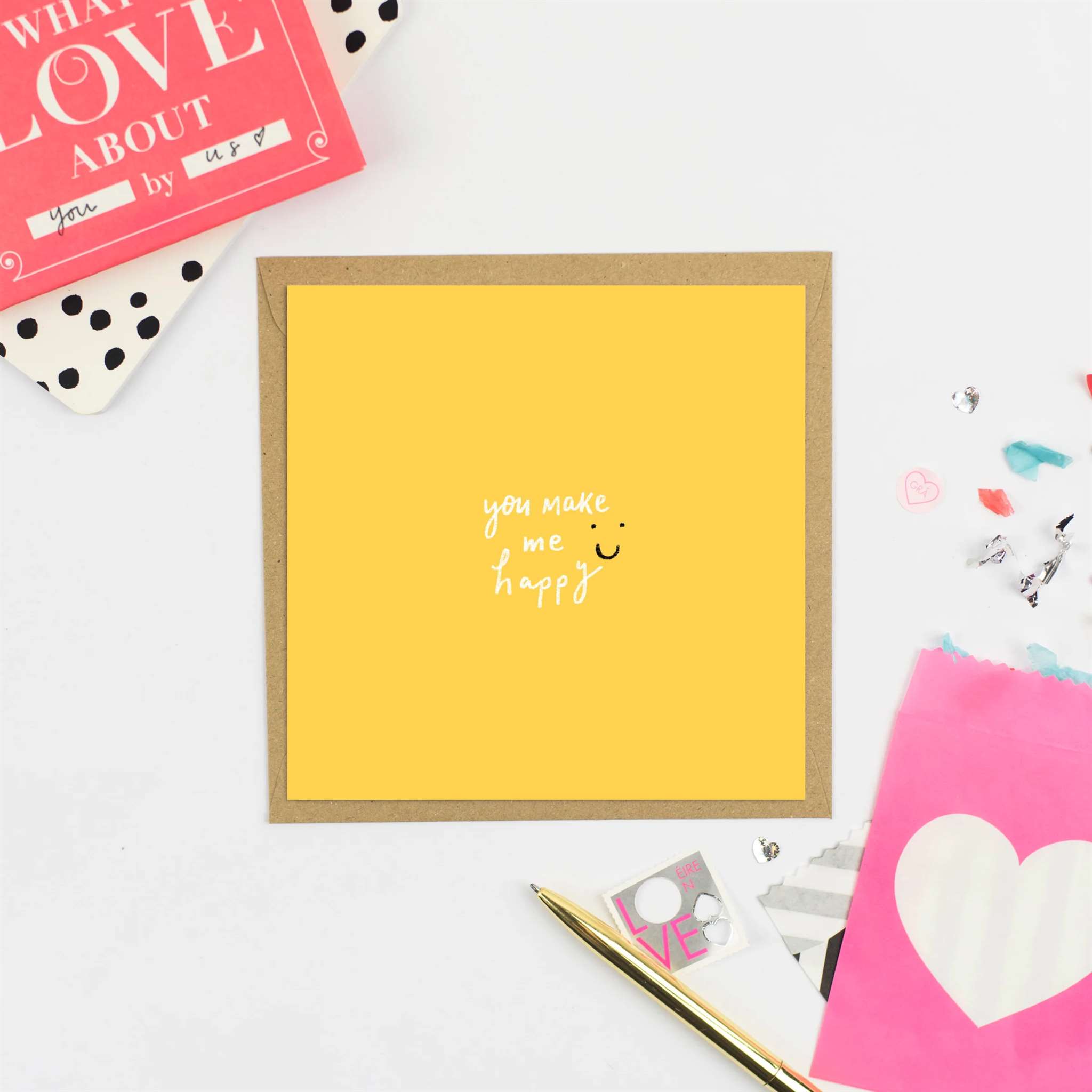 You Make me Happy - Pickled Pom Pom Cards – Faerly