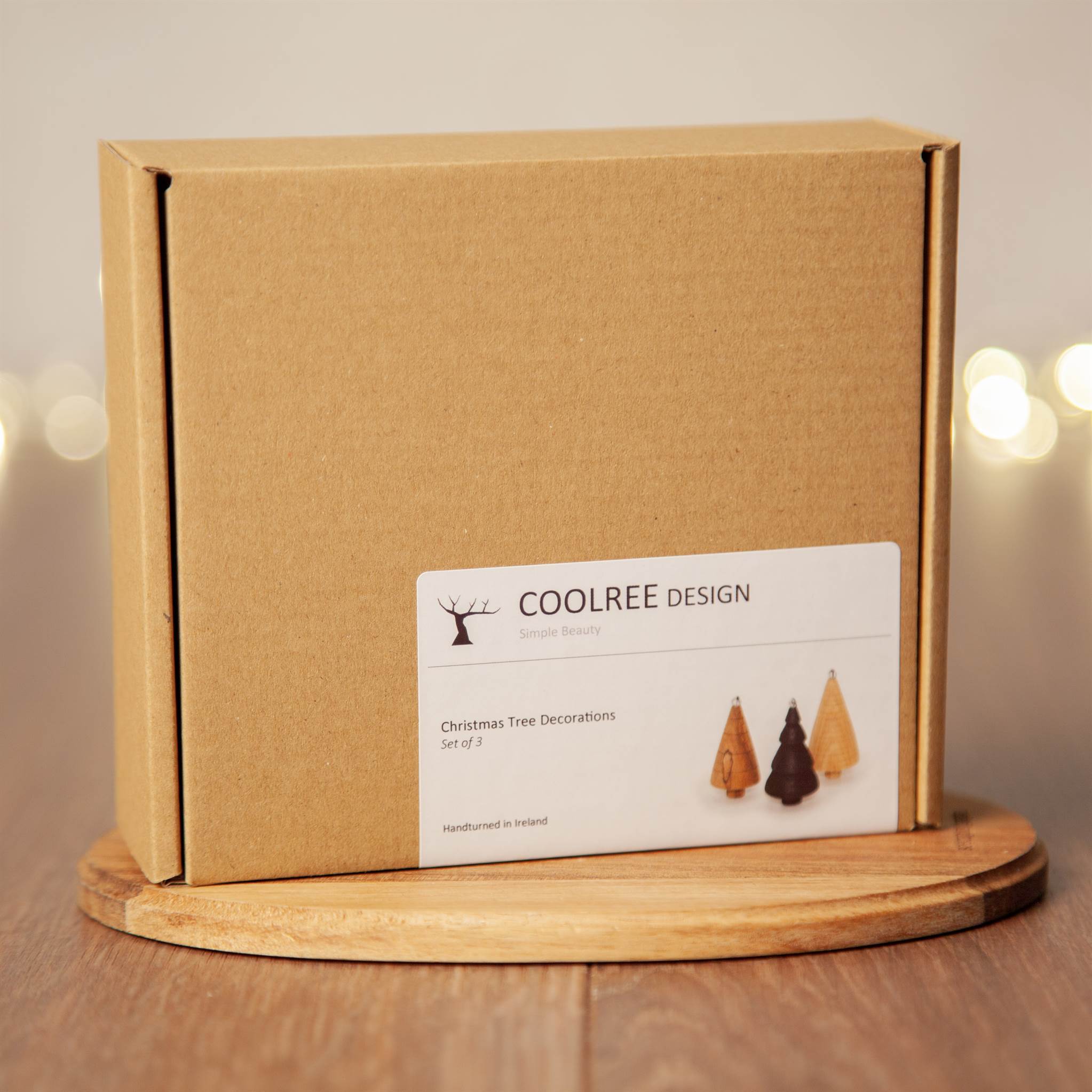Wooden Christmas Tree Decorations - Set of Three - Coolree Design – Faerly